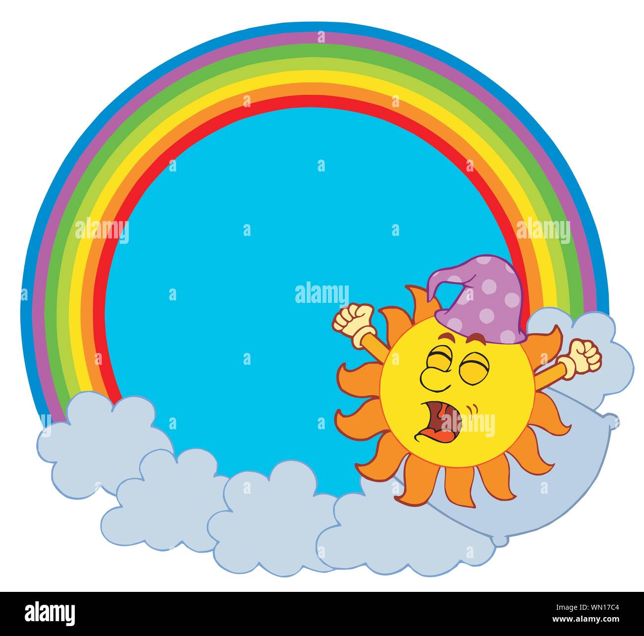 Waking up Sun in rainbow circle Stock Vector Image & Art - Alamy