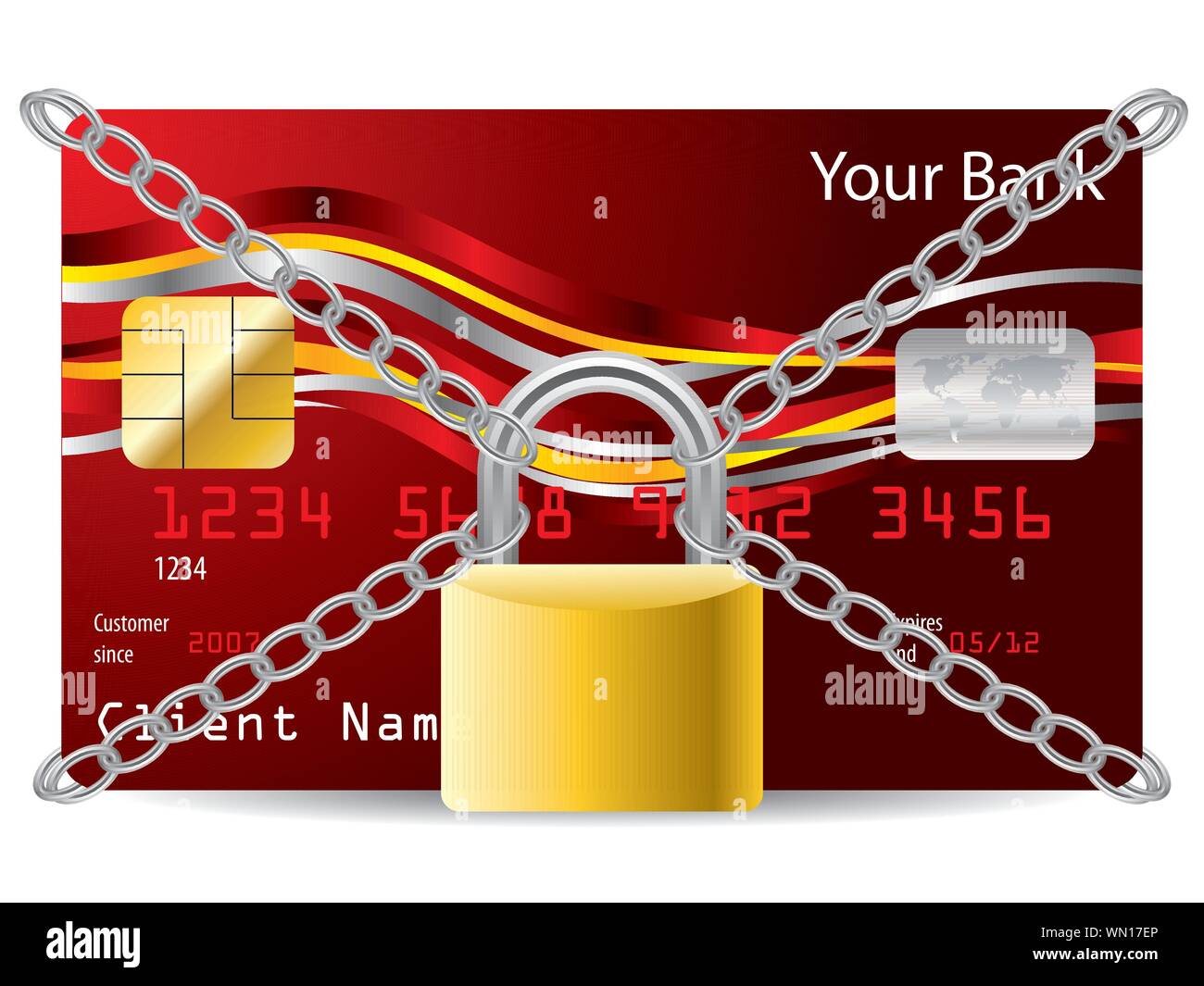 Credit card in chain Stock Vector Images - Alamy