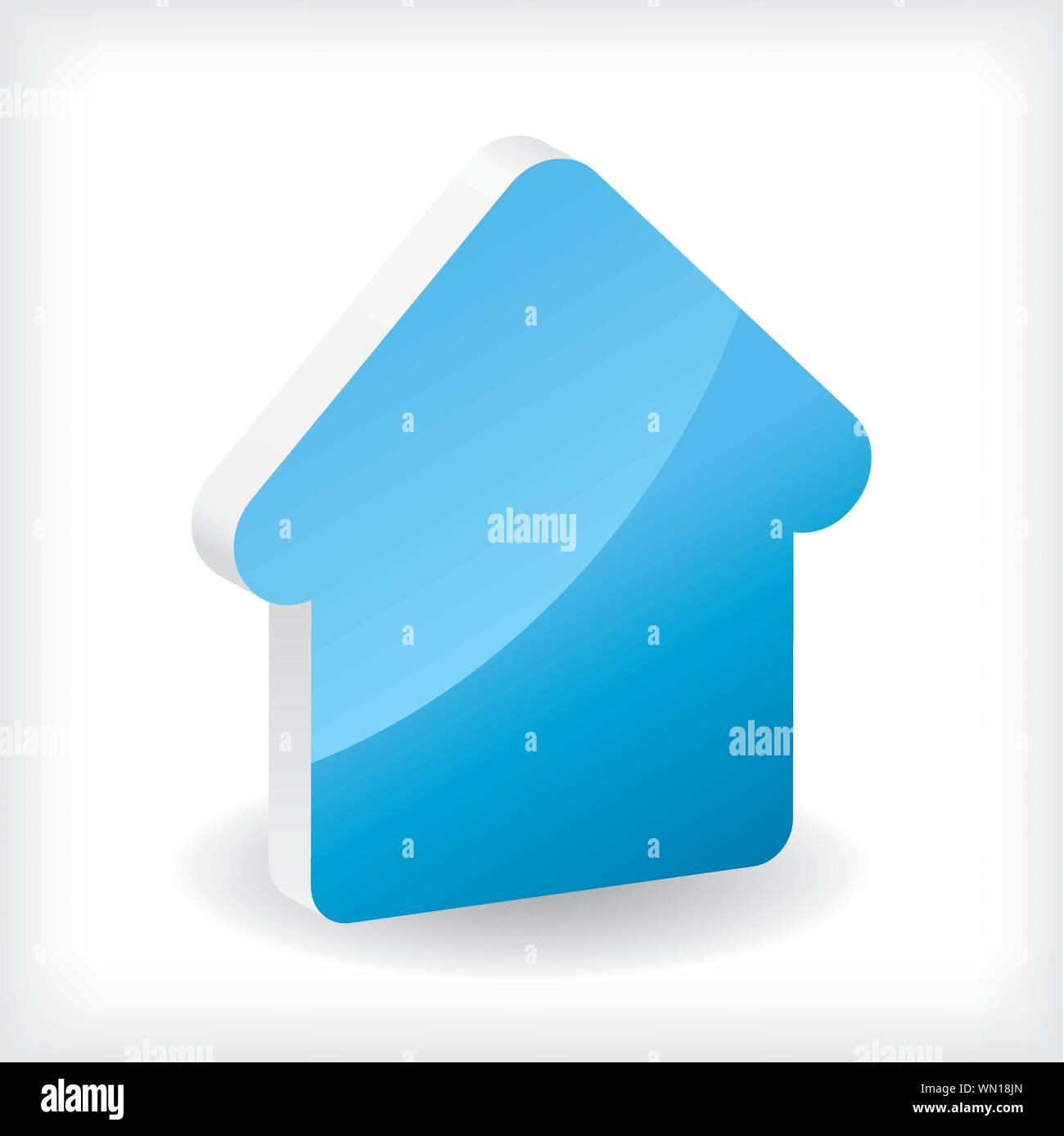 Blue 3d house icon Stock Vector Image & Art - Alamy