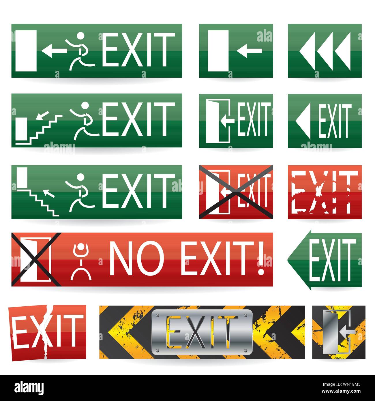 Various exit signs Stock Vector Image & Art - Alamy