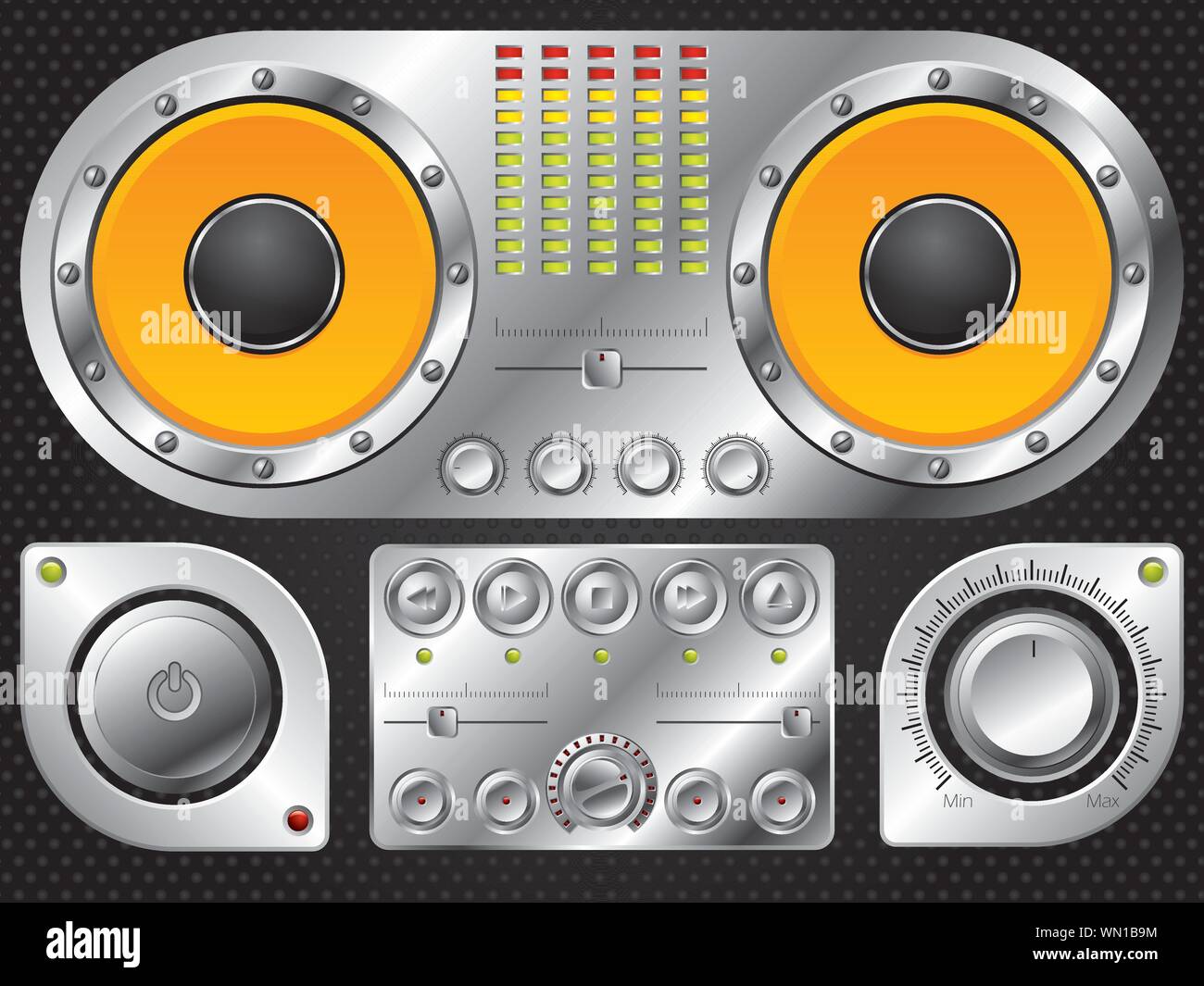 Hi fi control set Stock Vector Image & Art - Alamy