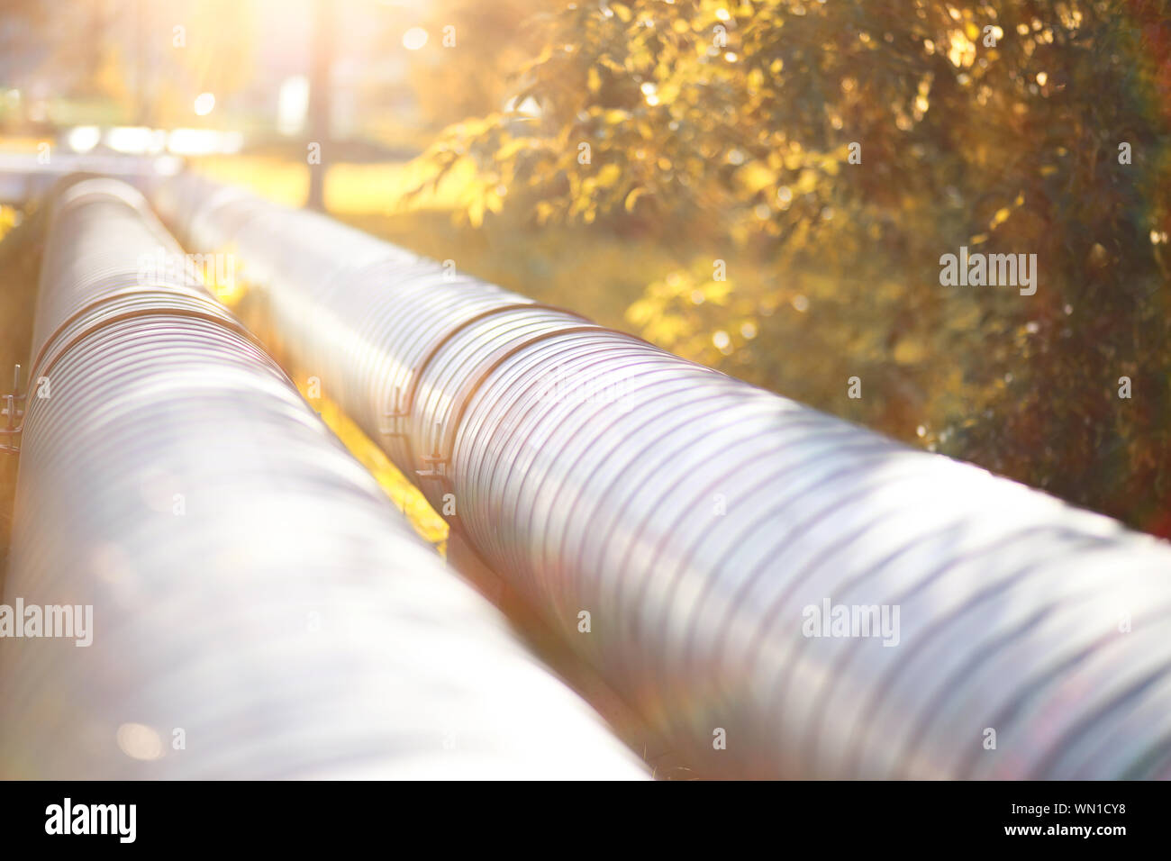Industrial pipes on street construction Stock Photo - Alamy