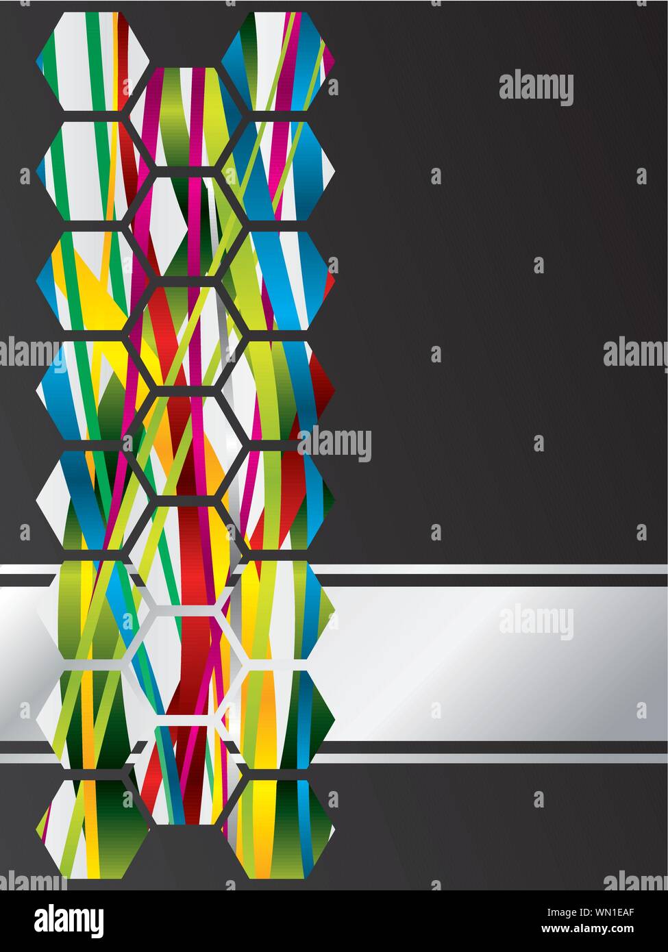 Ribbon and hexagon brochure design Stock Vector Image & Art - Alamy