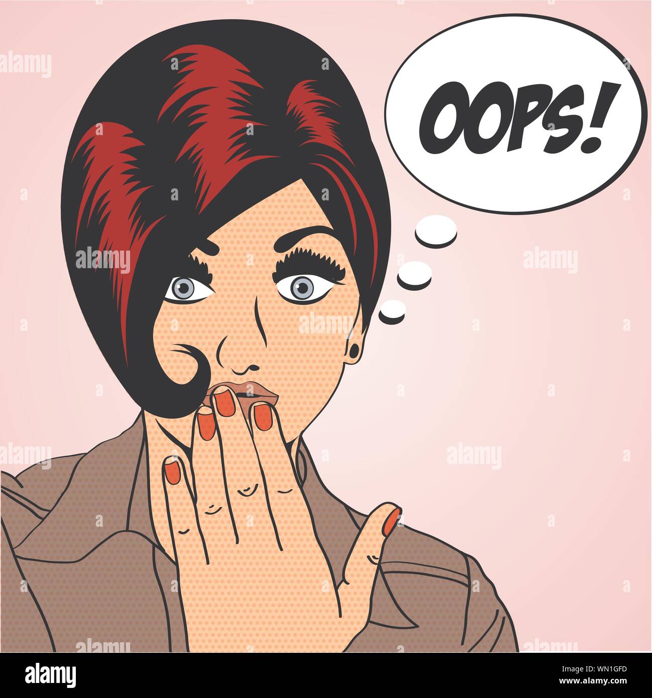 cute retro woman in comics style Stock Vector Image & Art - Alamy