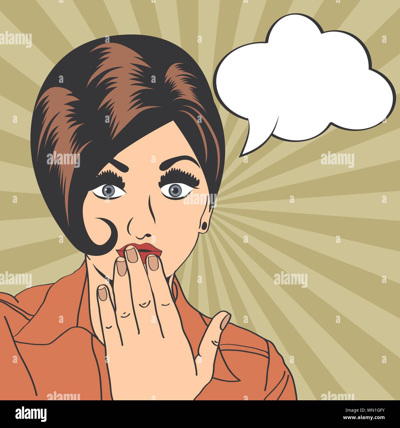 cute retro woman in comics style Stock Vector Image & Art - Alamy