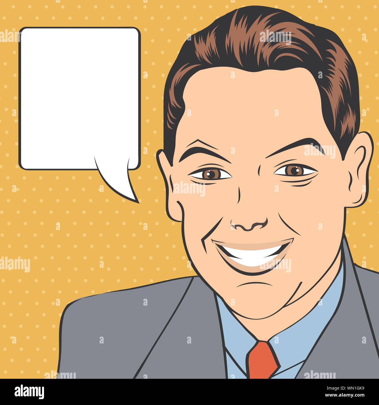 smiling businessman, pop art style illustration Stock Vector Image ...