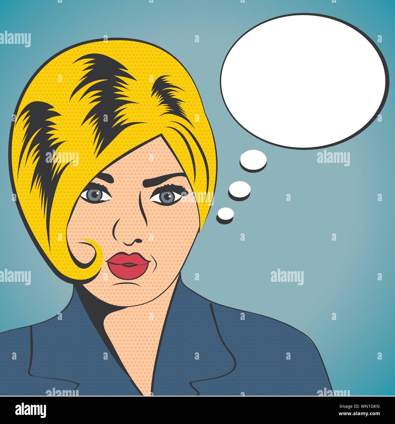 cute retro woman in comics style Stock Vector Image & Art - Alamy