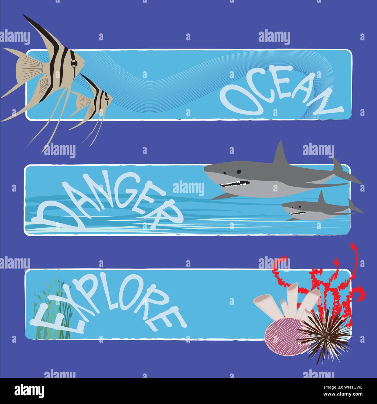 fish banners 2 Stock Vector Image & Art - Alamy