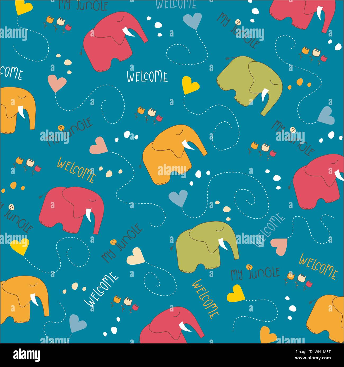 Seamless baby elephant pattern Stock Vector Image & Art - Alamy