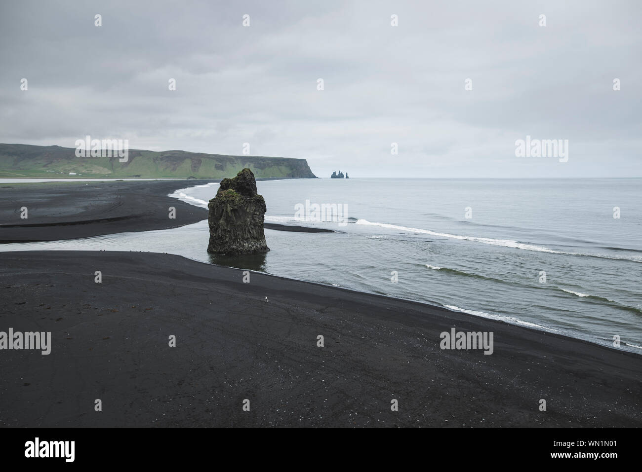 Rock formation on beach in Vik, Iceland Stock Photo - Alamy