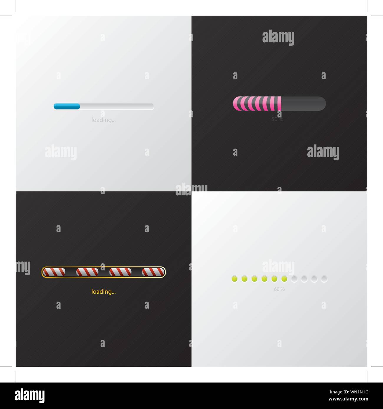 Progress indicator design set Stock Vector Image & Art - Alamy