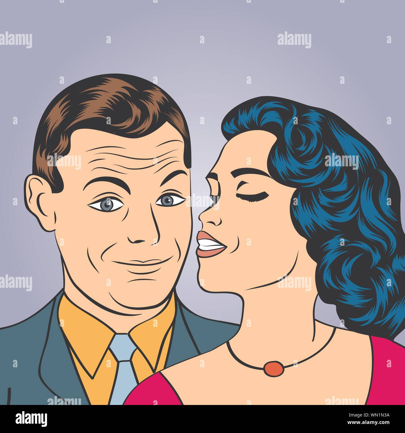 Man And Woman Love Couple In Pop Art Comic Style Stock Vector Image And Art Alamy