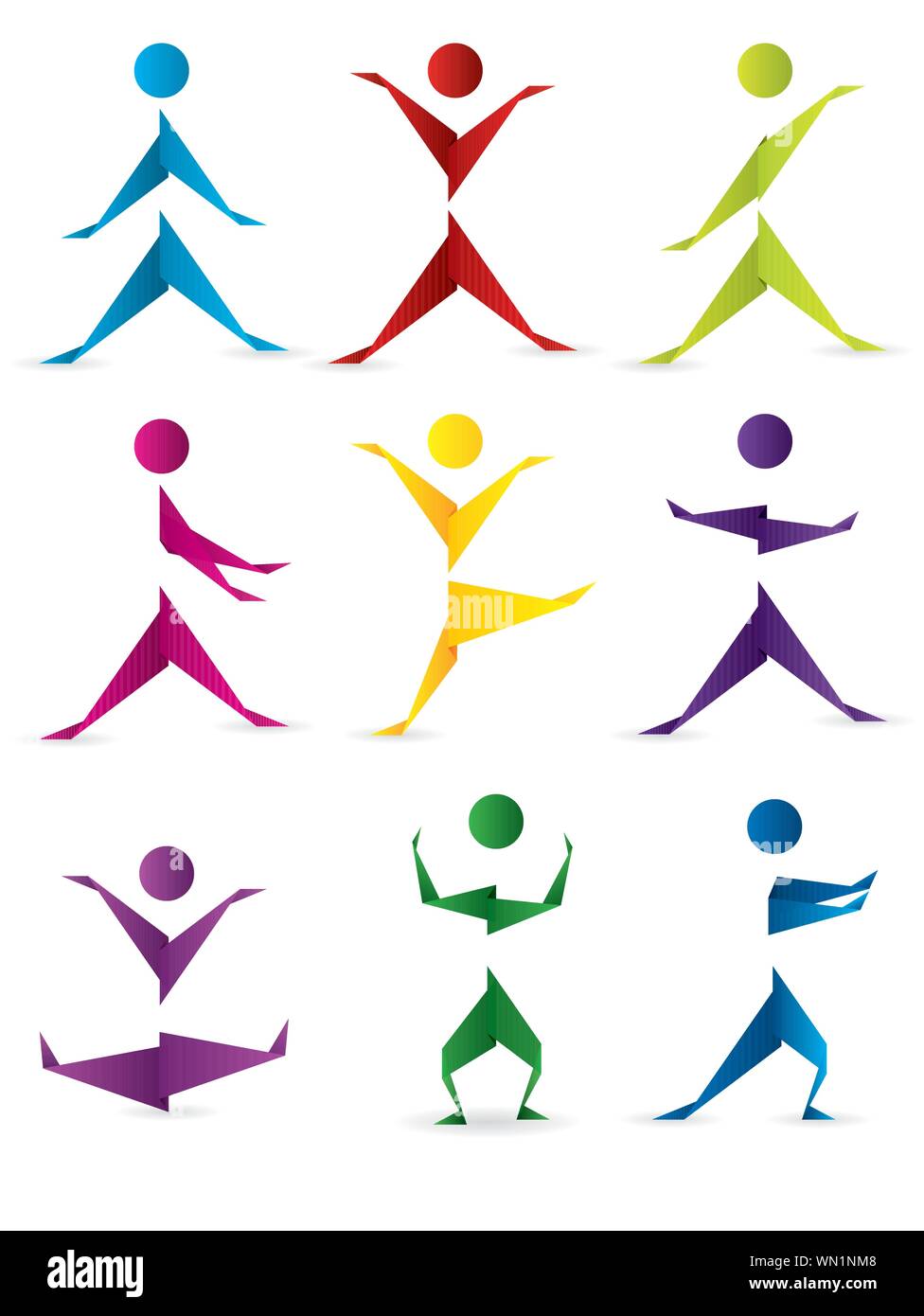 Origami people in motion Stock Vector Image & Art - Alamy