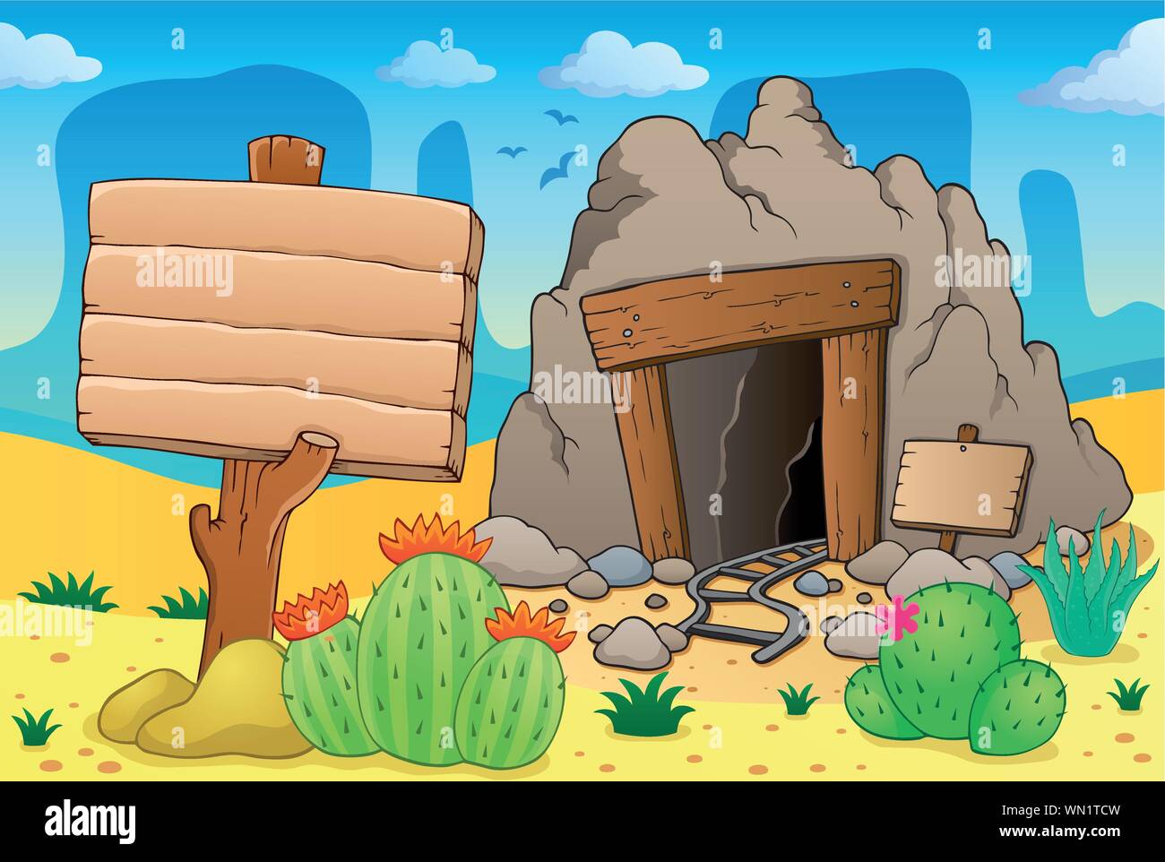 Old mine site Stock Vector Images - Alamy