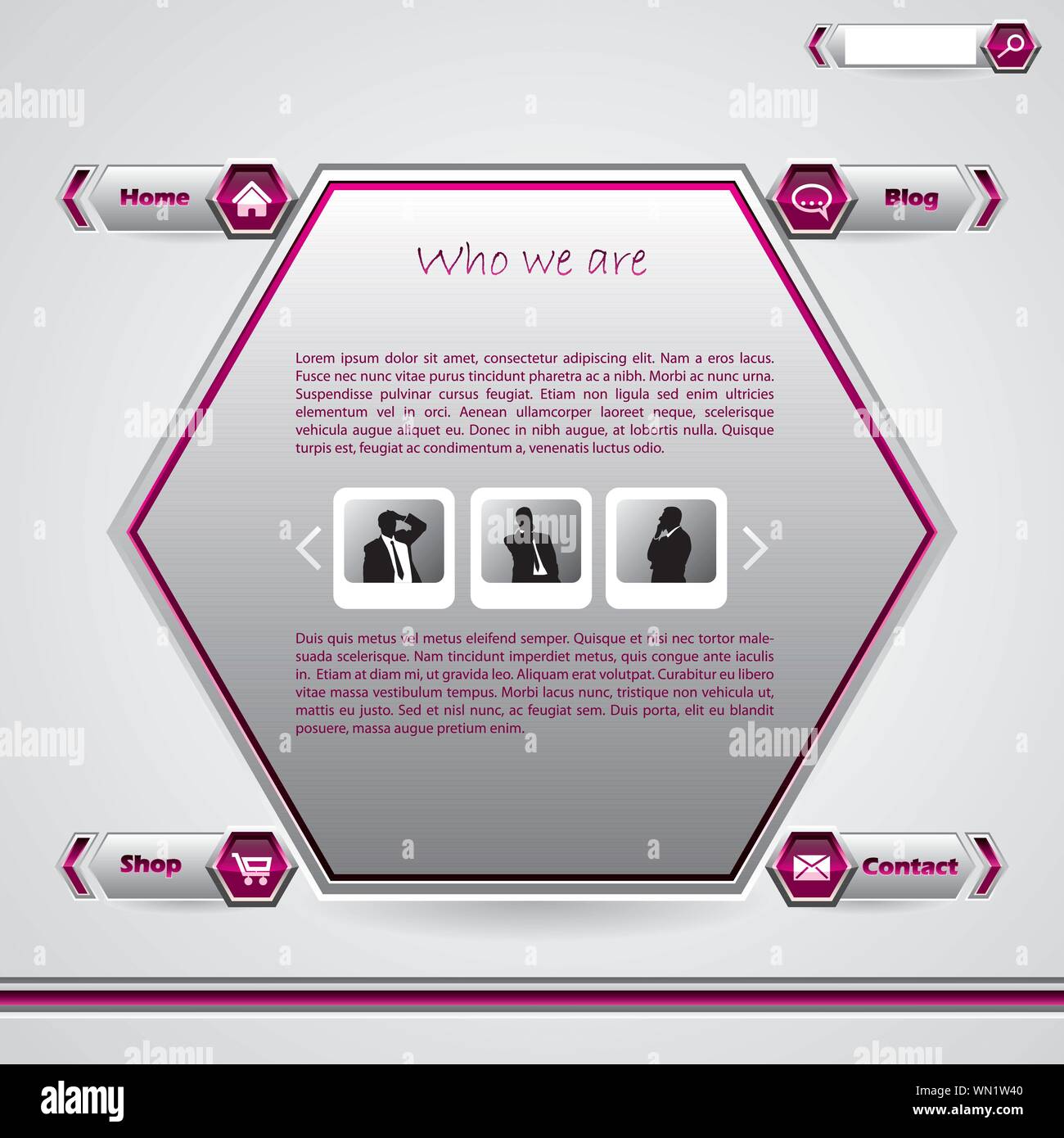 Hexagon website template Stock Vector Image & Art - Alamy