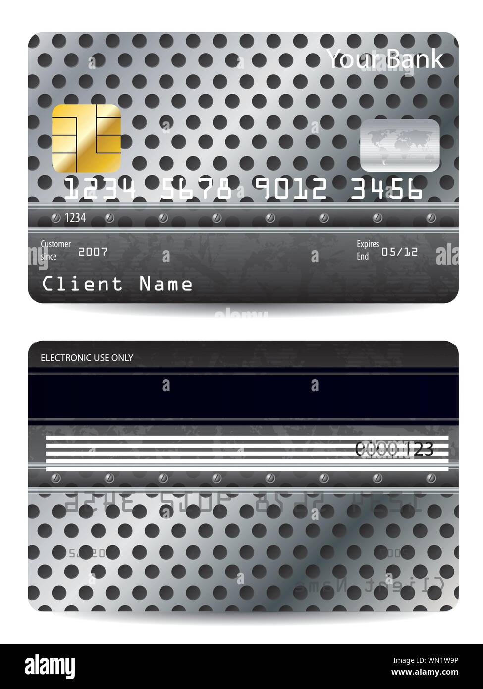 Credit card design with metal background Stock Vector Image & Art - Alamy