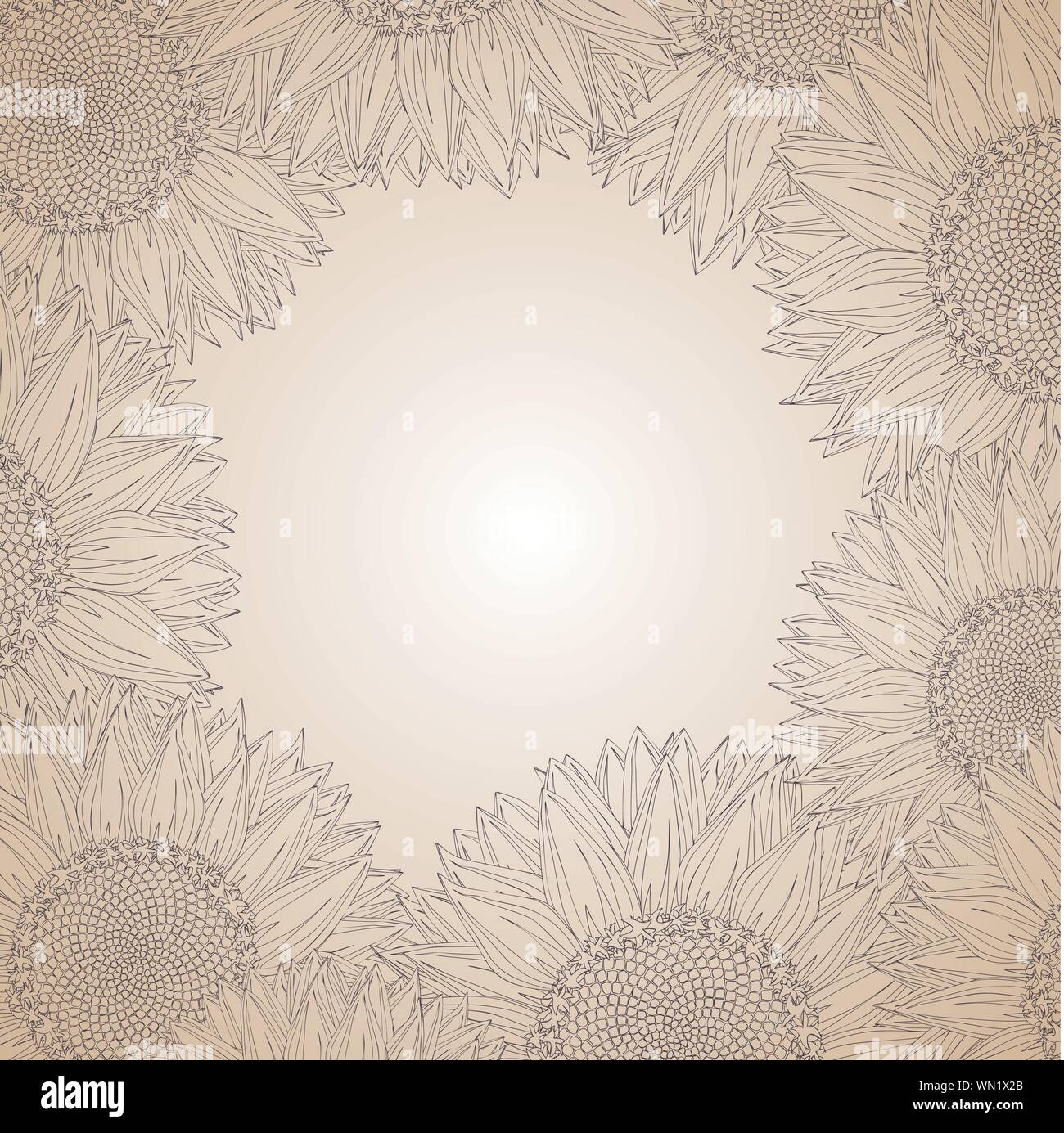 Sunflower frame design Stock Vector Image & Art - Alamy