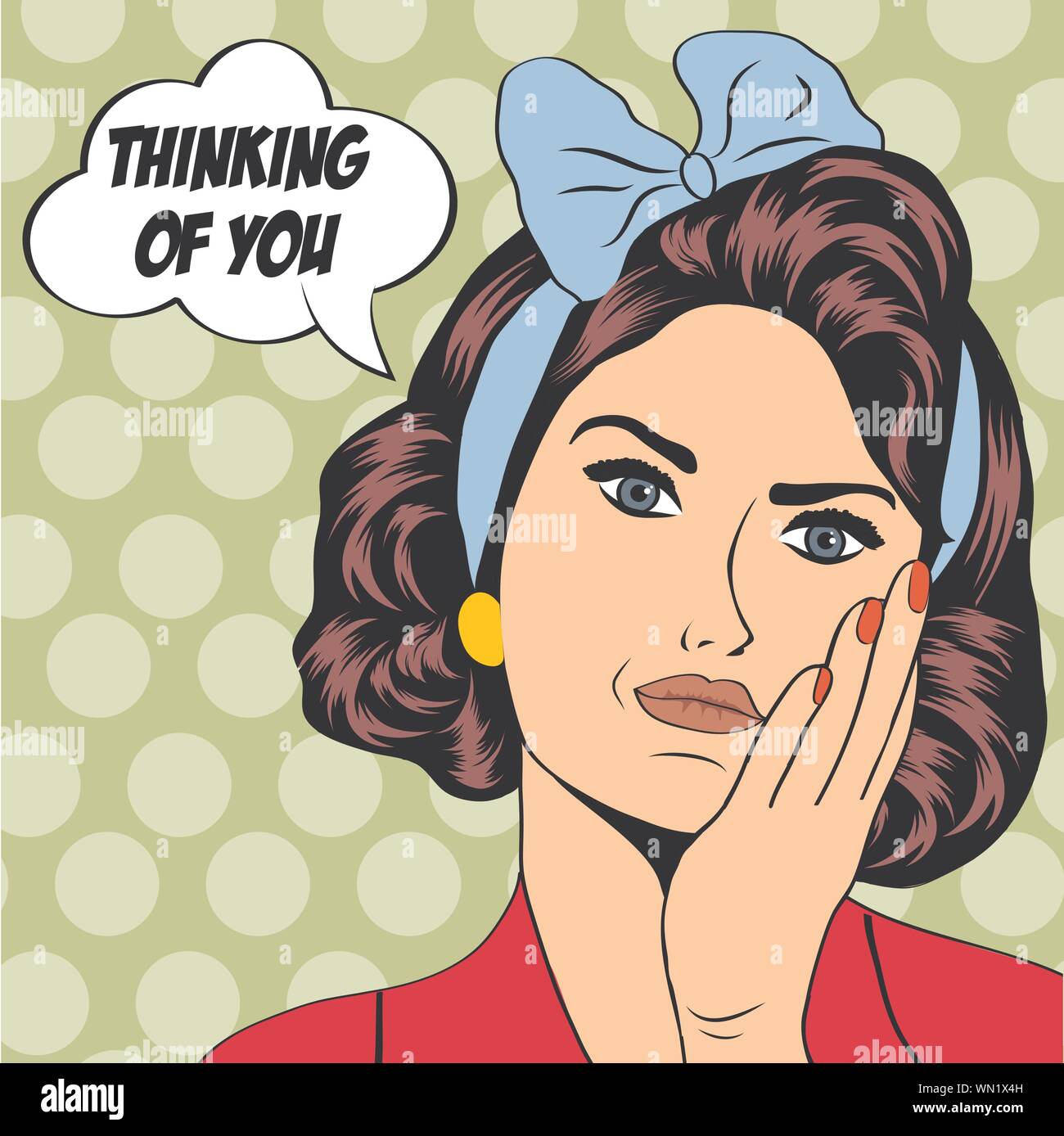 cute retro woman in comics style Stock Vector Image & Art - Alamy