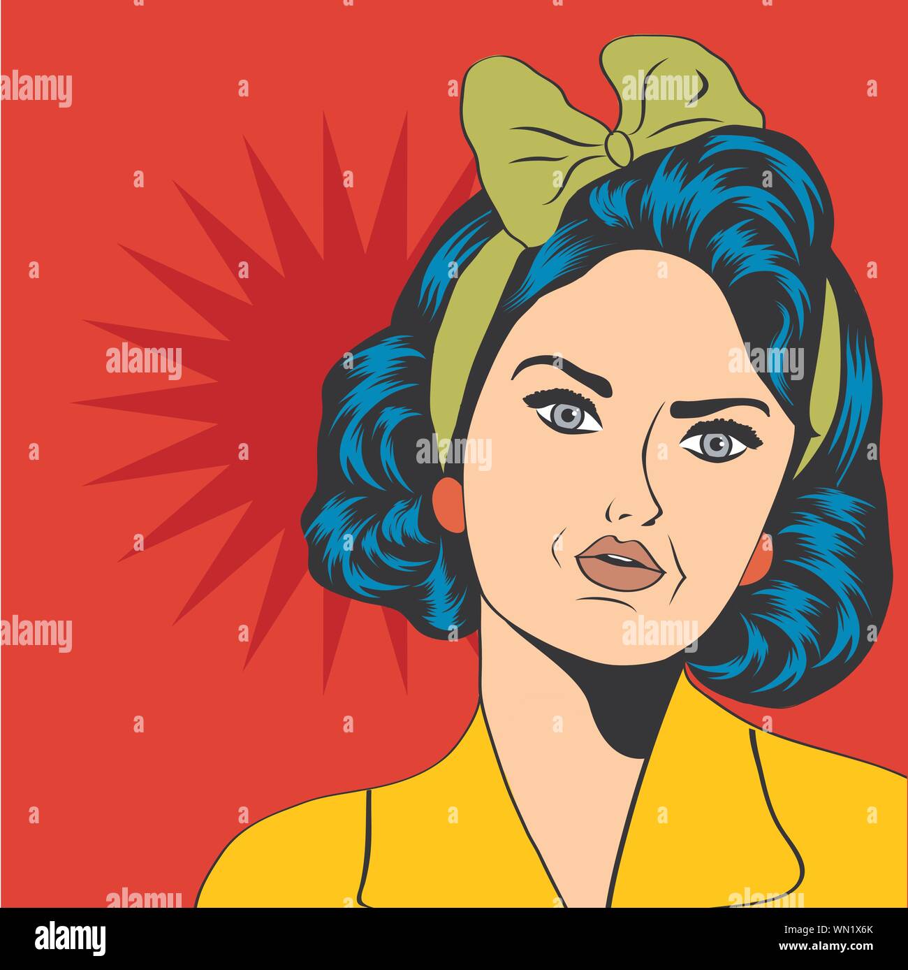 cute retro woman in comics style Stock Vector Image & Art - Alamy