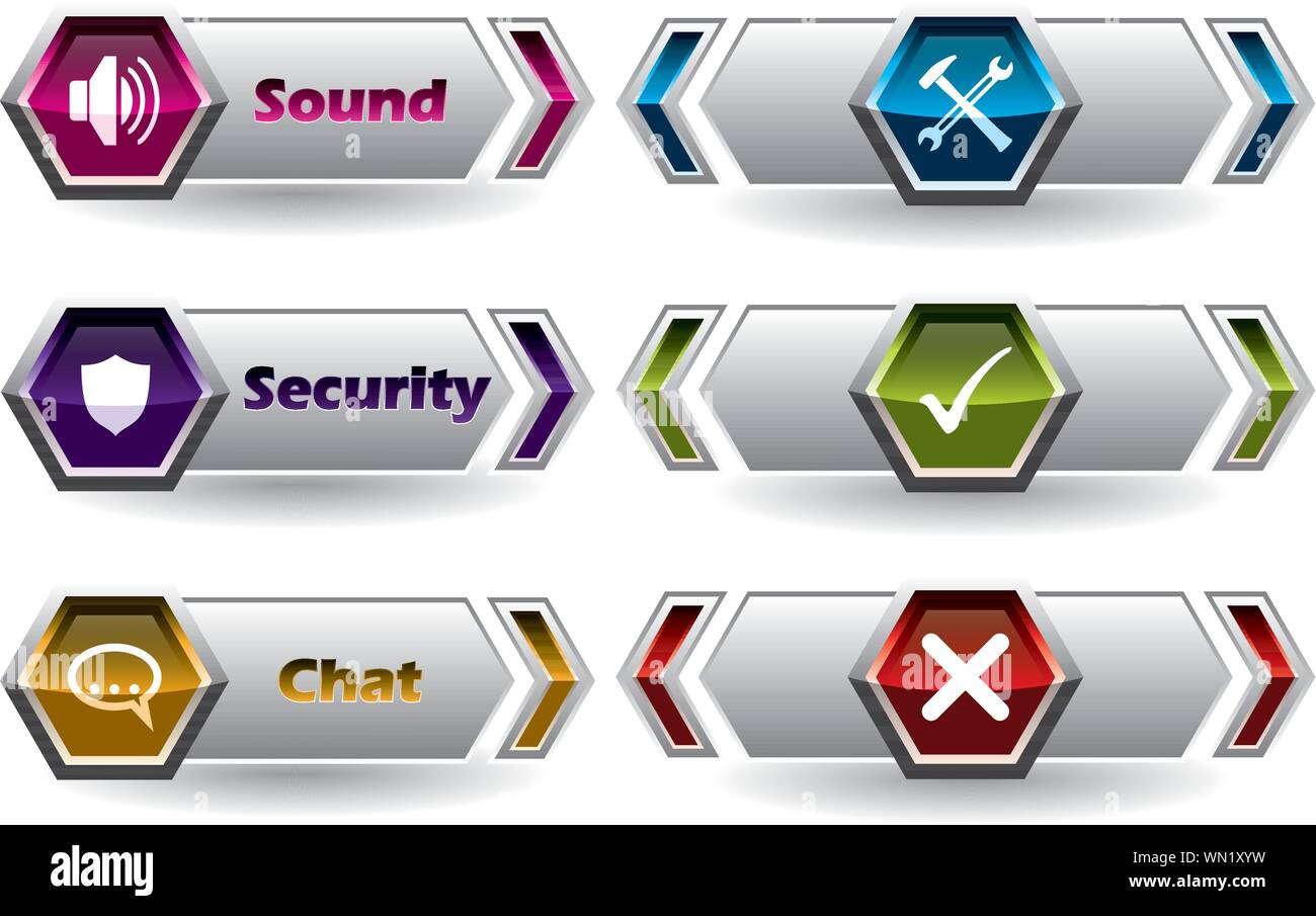 Cool new web button set Stock Vector Image & Art - Alamy