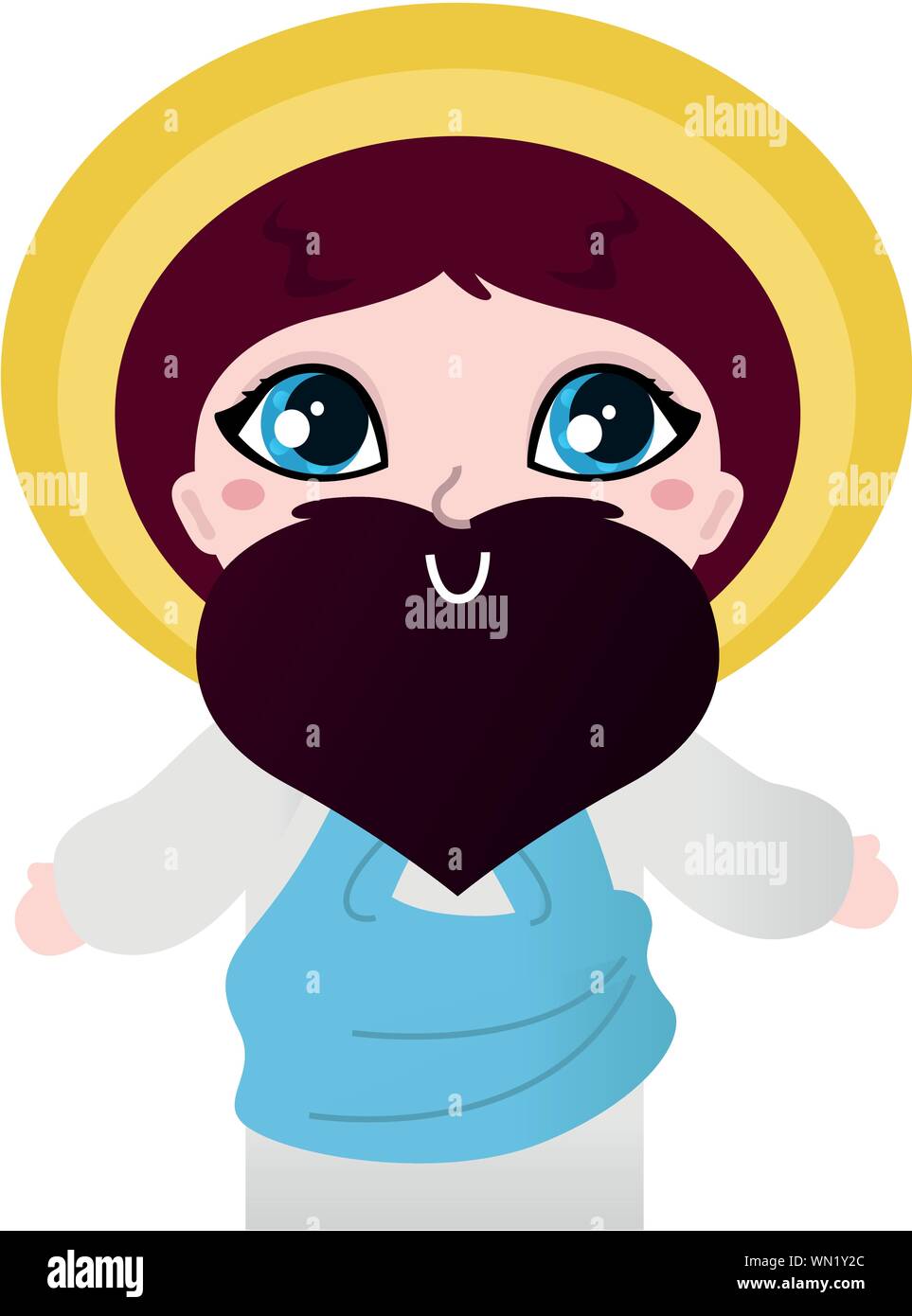 Cute Jesus Christ character isolated on white Stock Vector Image & Art ...