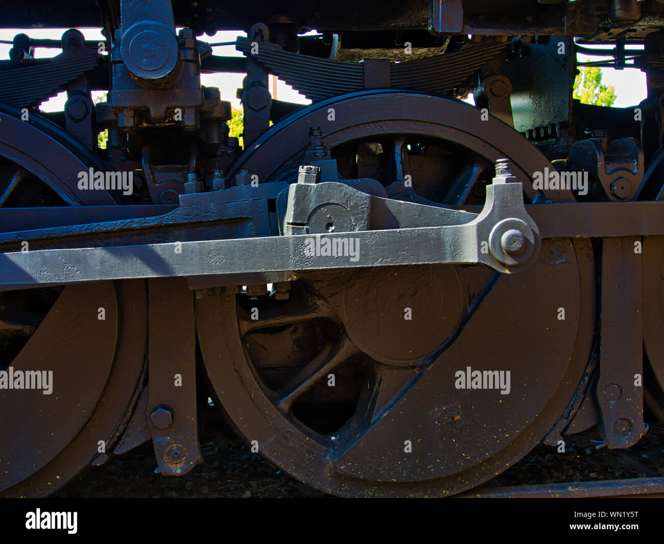 America Locomotive Company steam engine drive wheels Stock Photo - Alamy