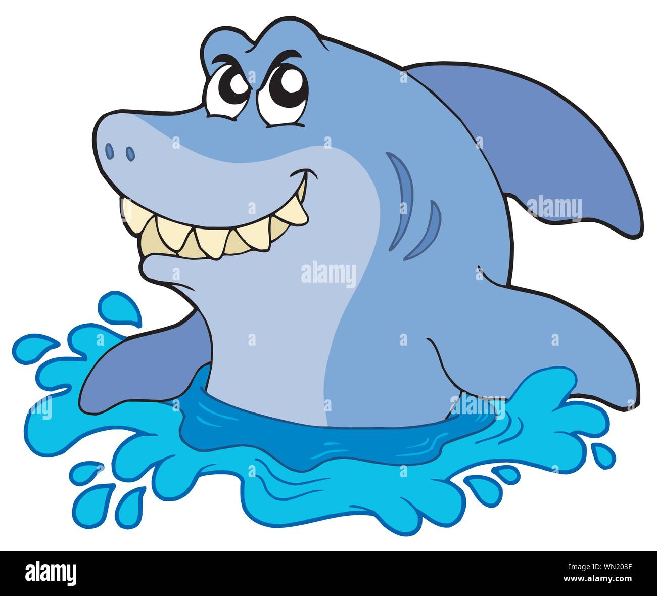 Cartoon shark in water Stock Vector Image & Art - Alamy