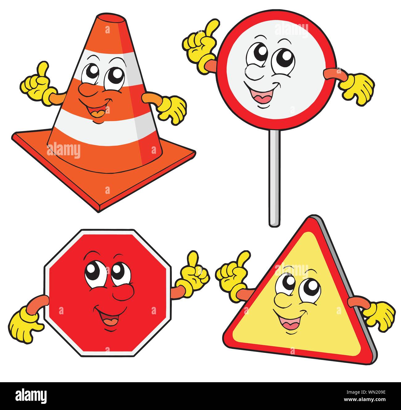 Cute road signs collection Stock Vector Image & Art - Alamy