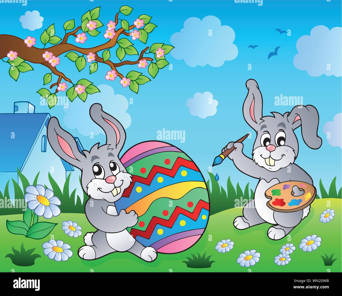 3 bunnies Stock Vector Images - Alamy
