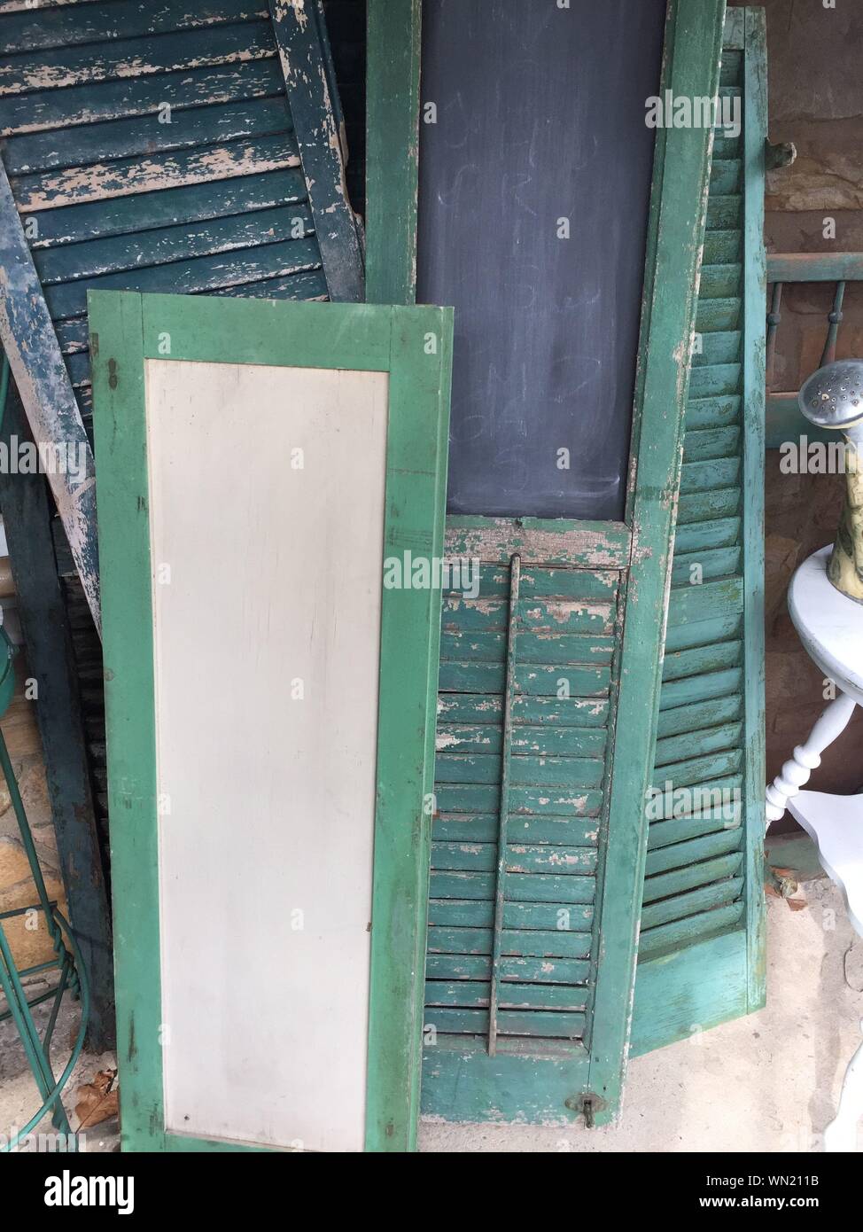 Old fashioned wooden blinds hi-res stock photography and images - Alamy