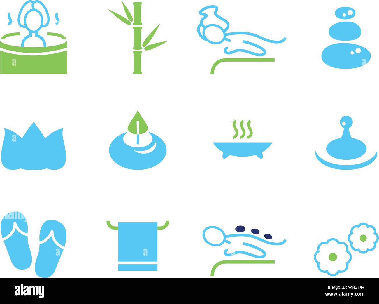 Set of icons for spa, wellness and massage isolated on white Stock ...