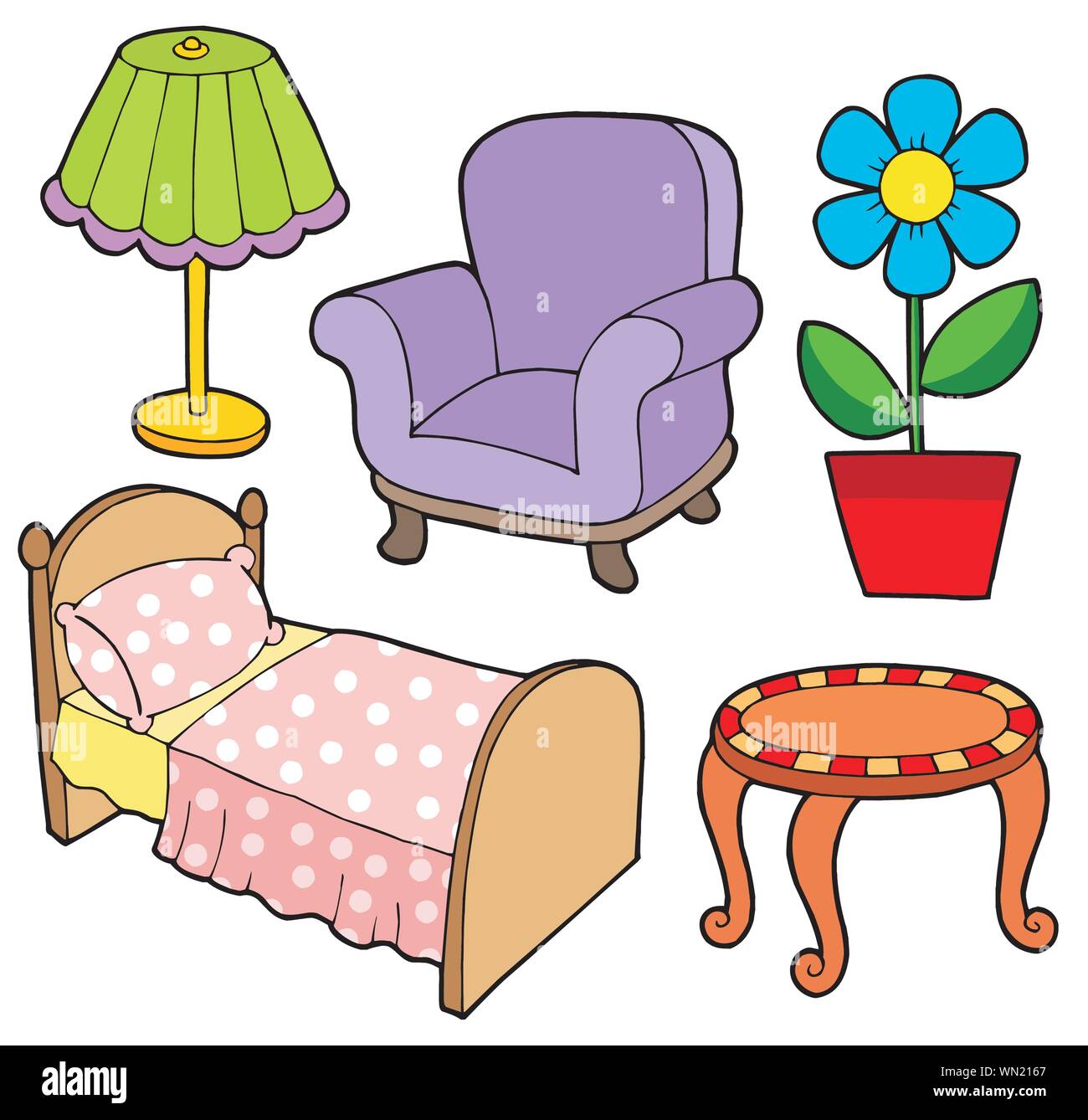 Furniture collection Cut Out Stock Images & Pictures - Alamy