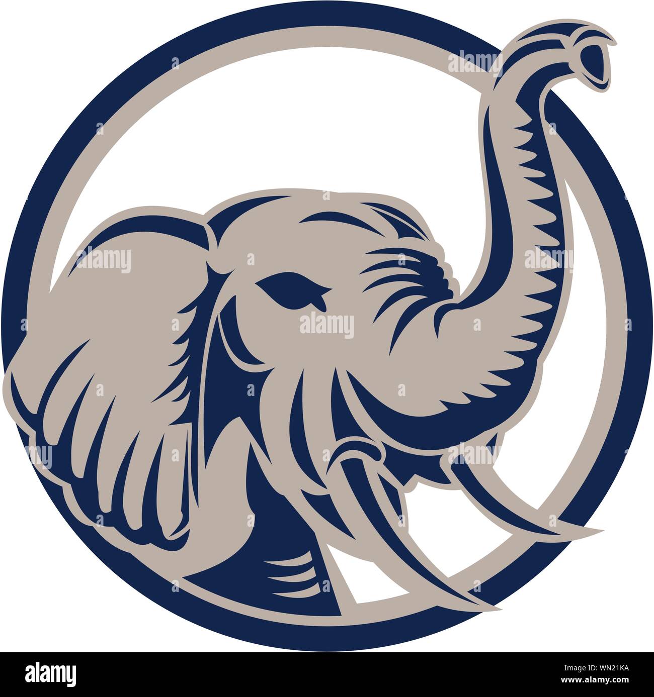 Elephant Head Front Retro Stock Vector Image & Art - Alamy