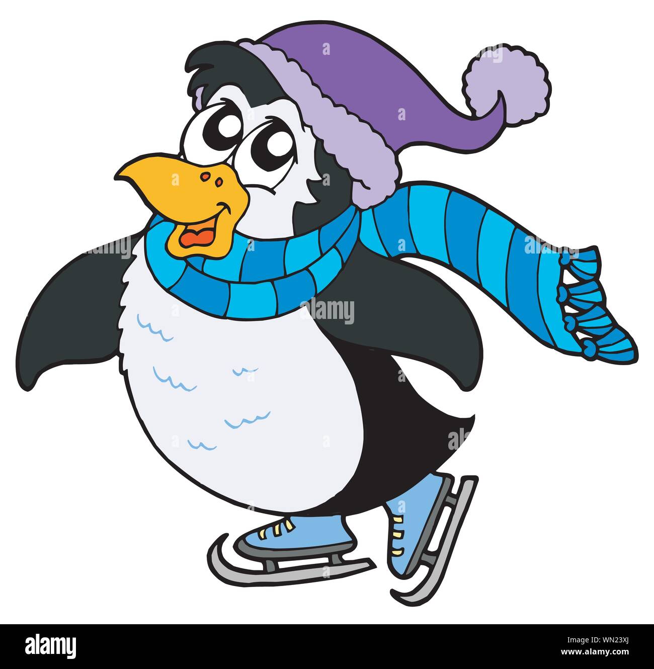 Ice skating penguins Stock Vector Images - Alamy