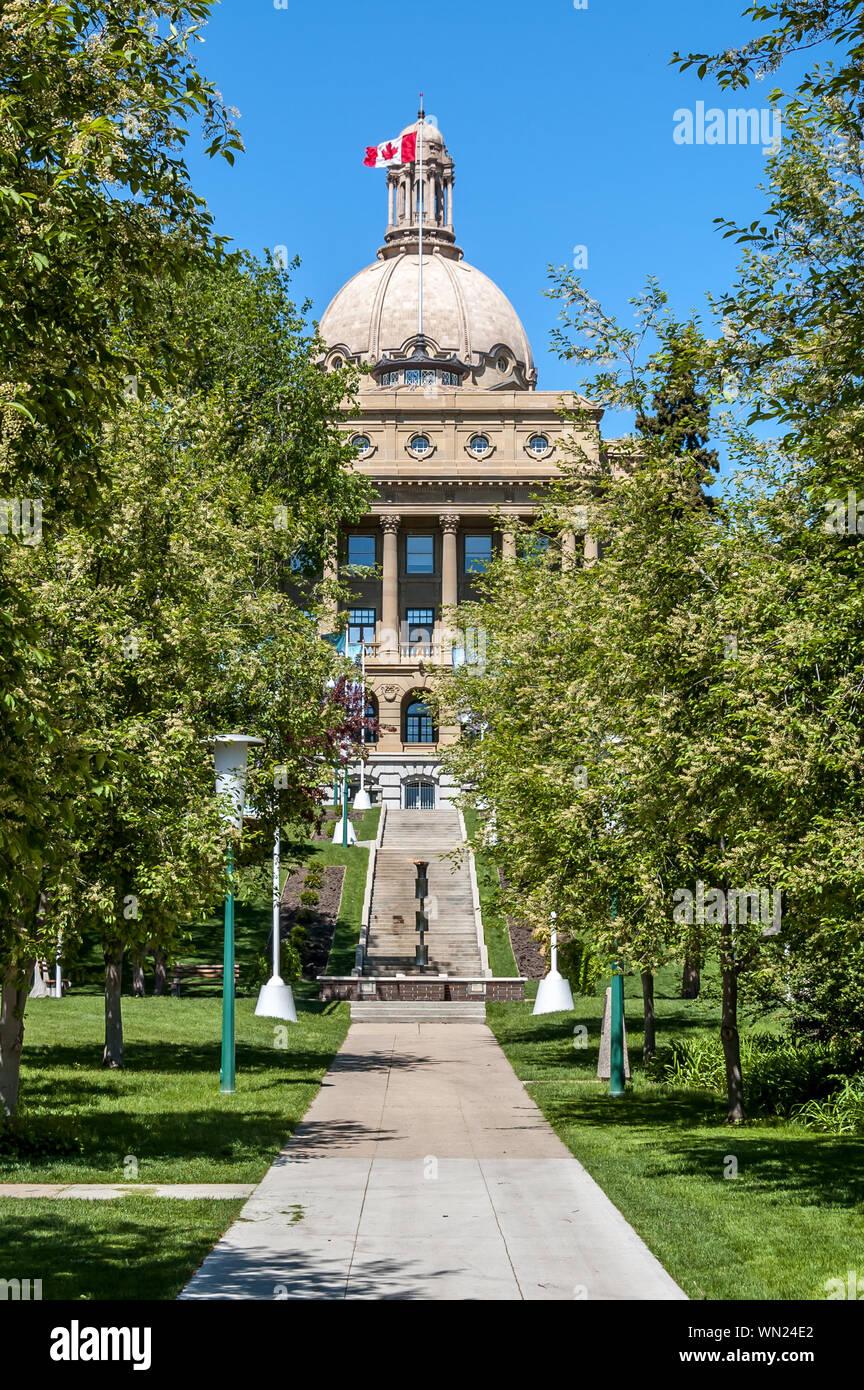 Exterior facade of The Alberta Legislature Building in Edmonton. Photo ...