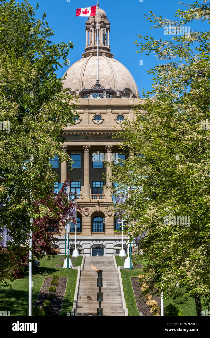 Exterior facade of The Alberta Legislature Building in Edmonton. Photo ...