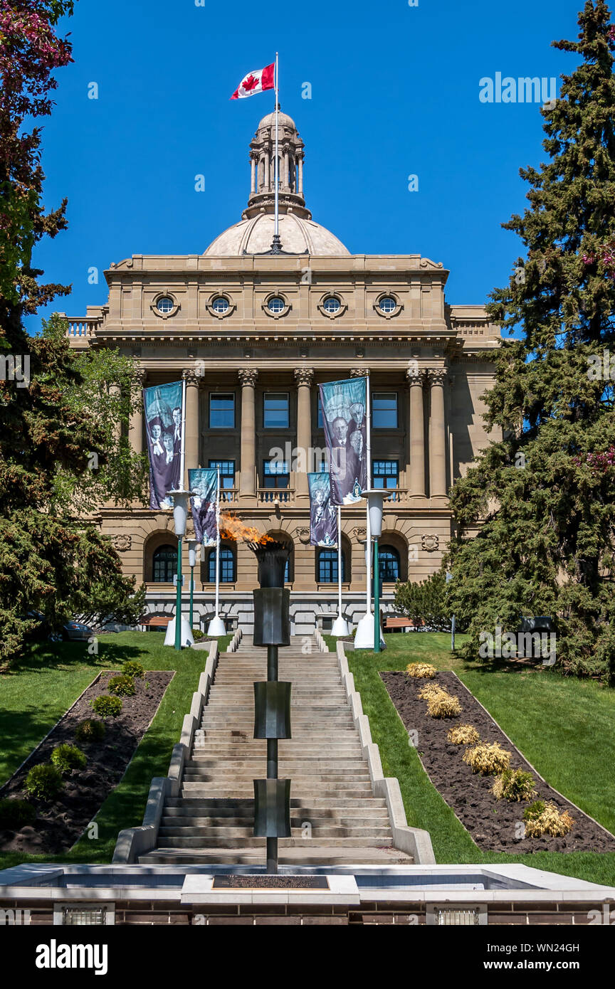 Exterior facade of The Alberta Legislature Building in Edmonton. Photo ...