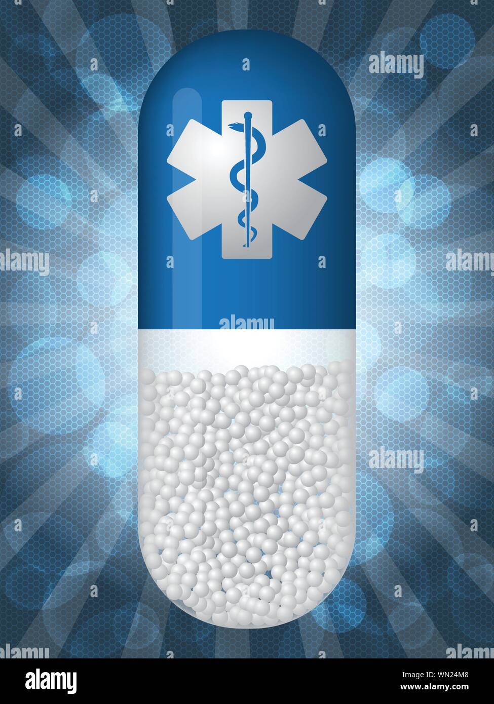 Abstract medical background with blue capsule Stock Vector Image & Art ...