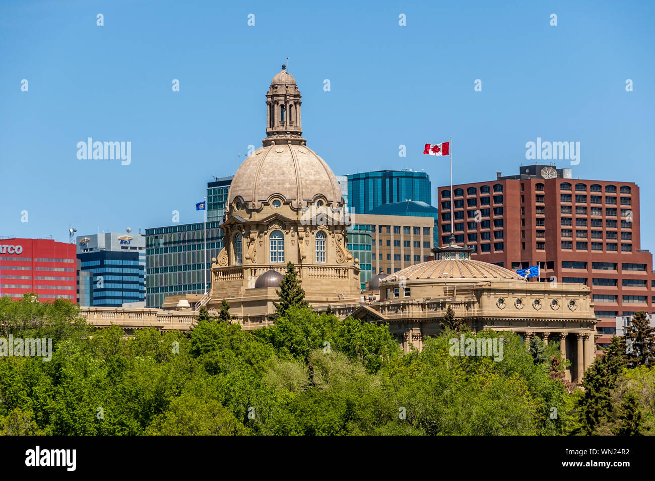 Exterior facade of The Alberta Legislature Building in Edmonton. Photo ...