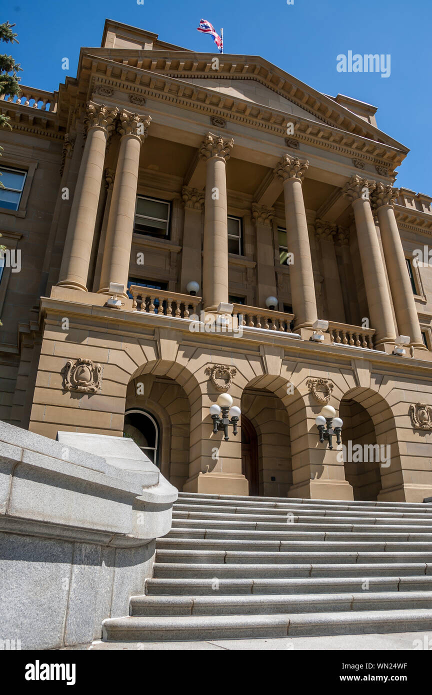 Exterior facade of The Alberta Legislature Building in Edmonton. Photo ...