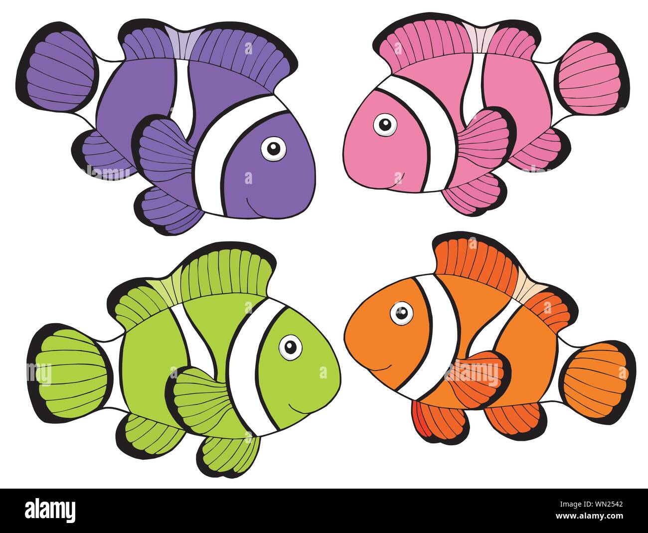 Different Colored Clown Fish