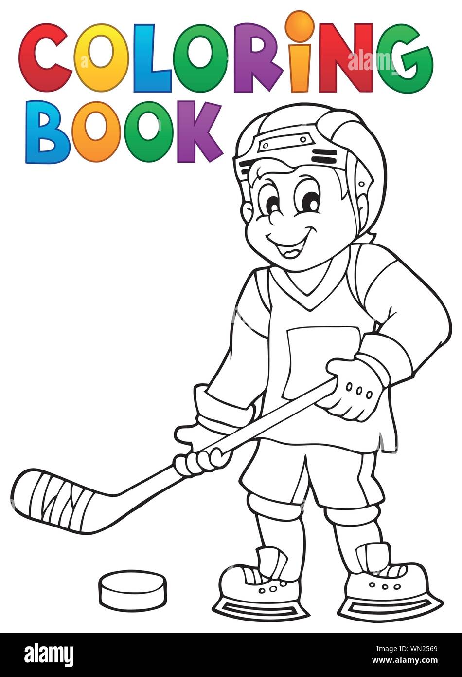 Coloring book hockey theme 1 Stock Vector Image & Art - Alamy