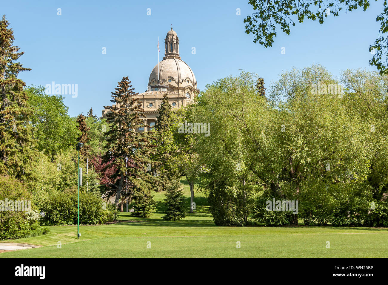Exterior facade of The Alberta Legislature Building in Edmonton. Photo ...