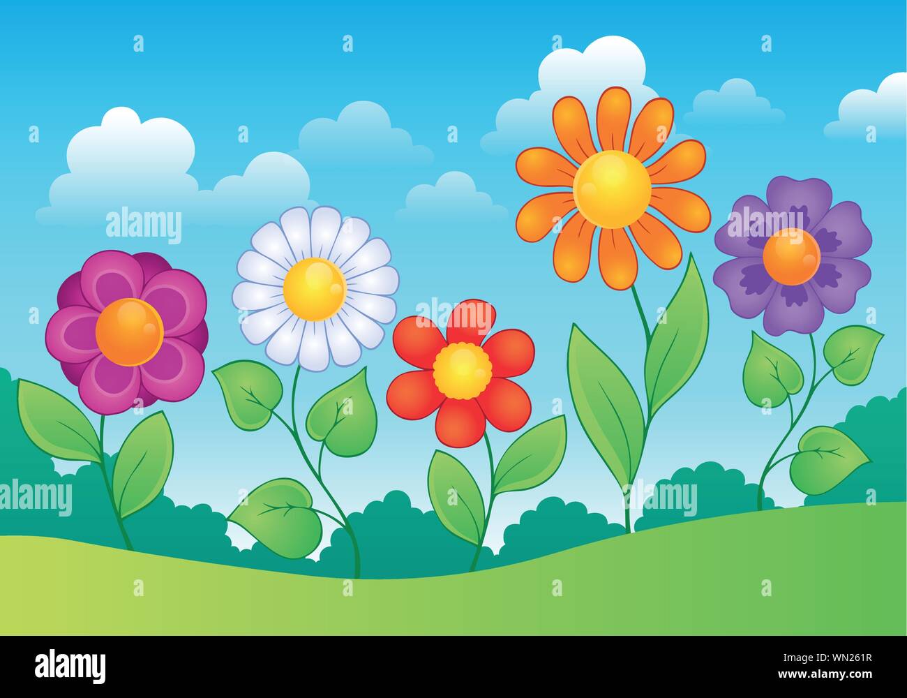 Flower theme image 9 Stock Vector Image & Art - Alamy