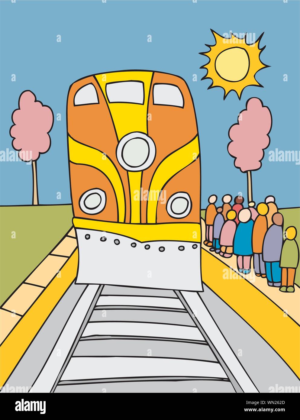 All aboard train Stock Vector Images - Alamy