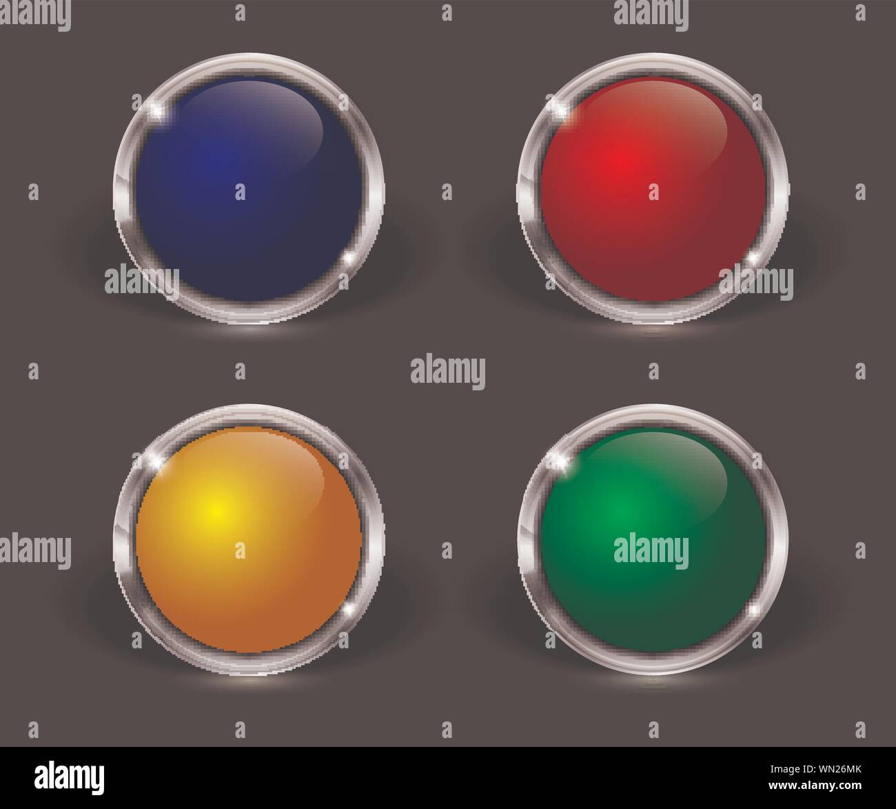 Vector web buttons with metallic border Stock Vector Image & Art - Alamy