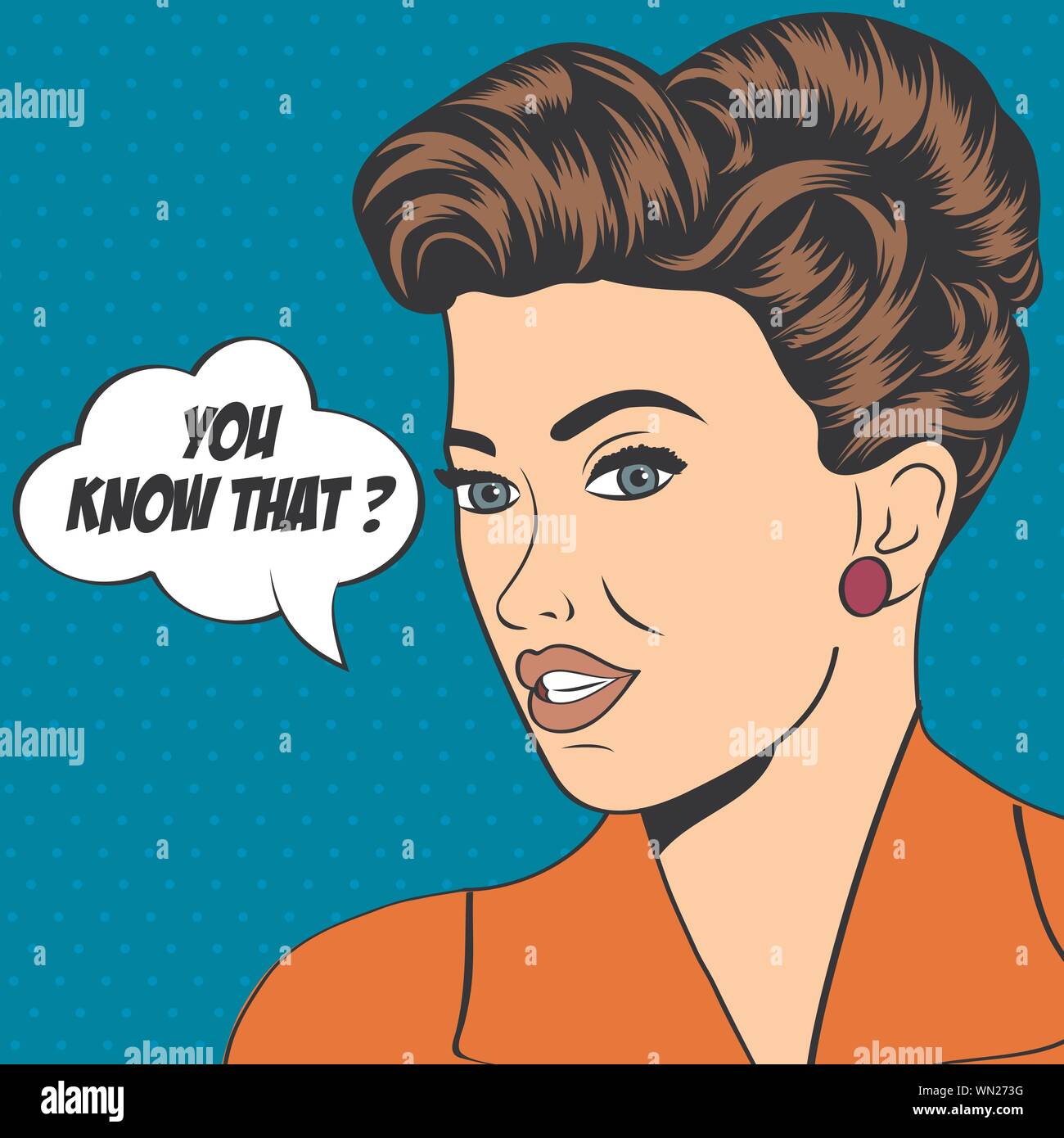 cute retro woman in comics style Stock Vector Image & Art - Alamy
