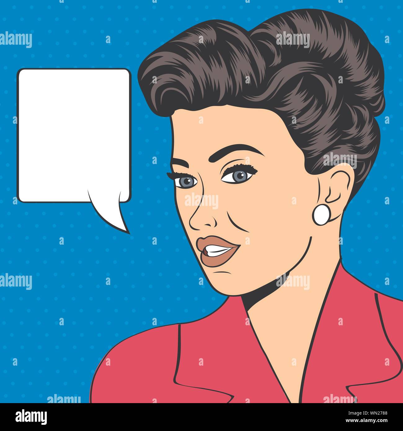 cute retro woman in comics style Stock Vector Image & Art - Alamy