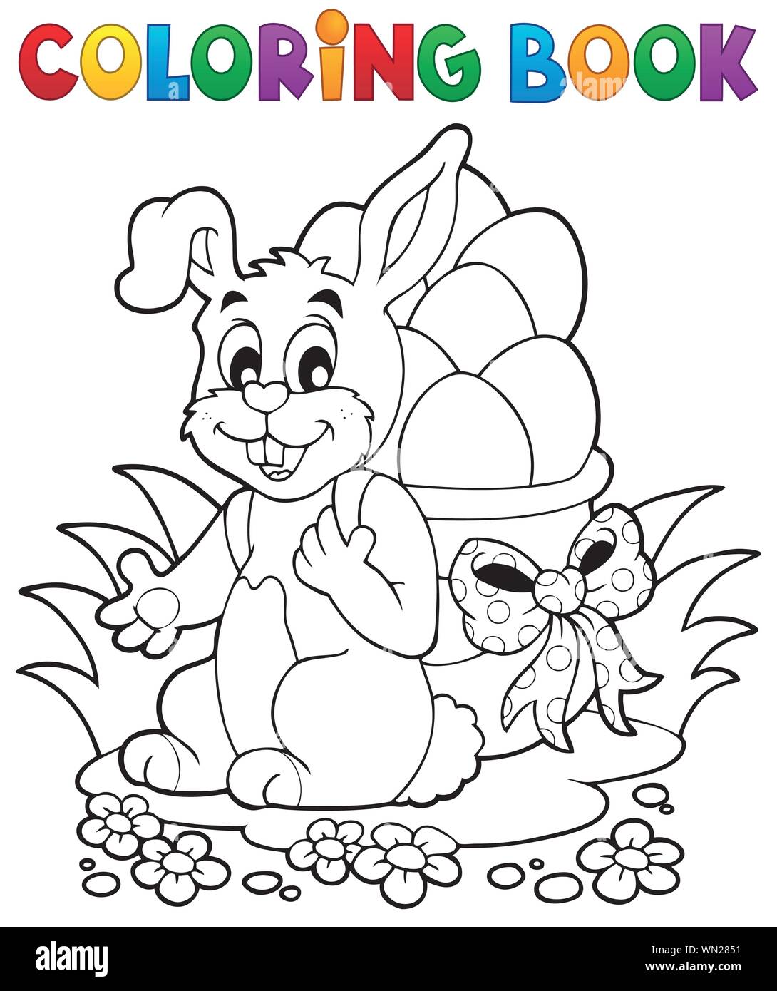 Coloring book Easter bunny 1 Stock Vector Image & Art - Alamy
