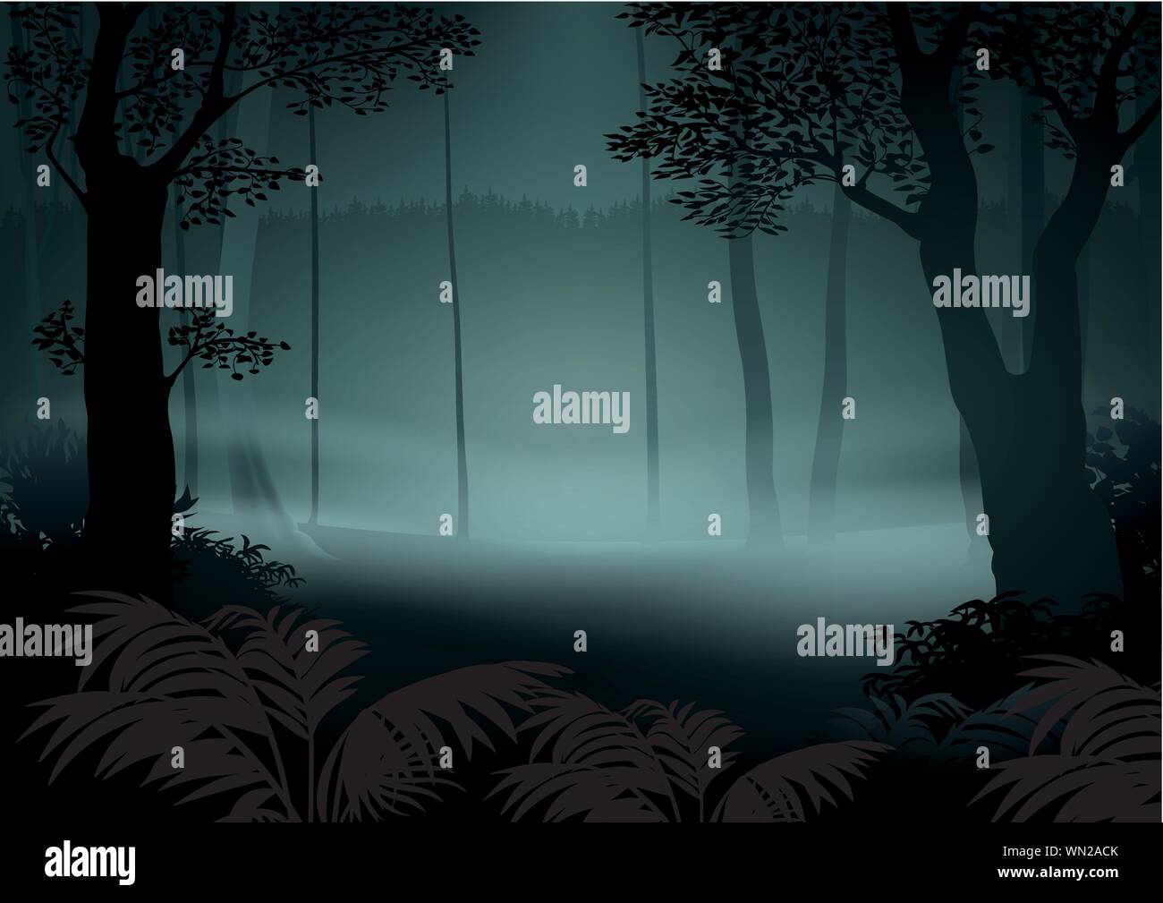 Deep forest landscape Stock Vector Images - Alamy